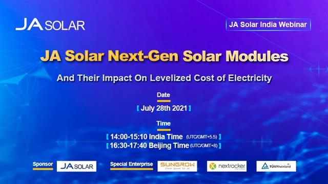 JA Solar's Next-Gen Solar Modules and Their Impact on LCOE|Past Events ...