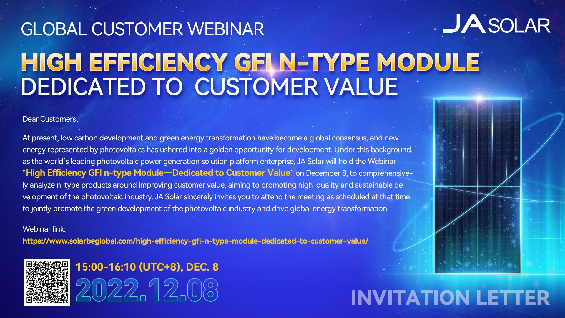 High efficiency GFI n-type module, dedicated to customer value ...